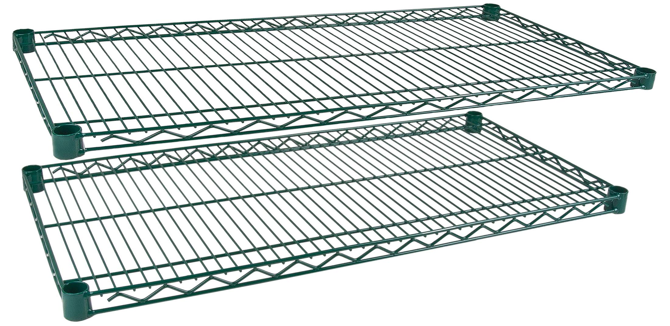 Regal Altair Green Epoxy Wire Shelf |Pack of 2 Shelves| for Storage in Humid Environments | Ideal for Restaurants, Stores, Businesses and Homes (Green Epoxy Wire Shelves, 24''W x 60''L)