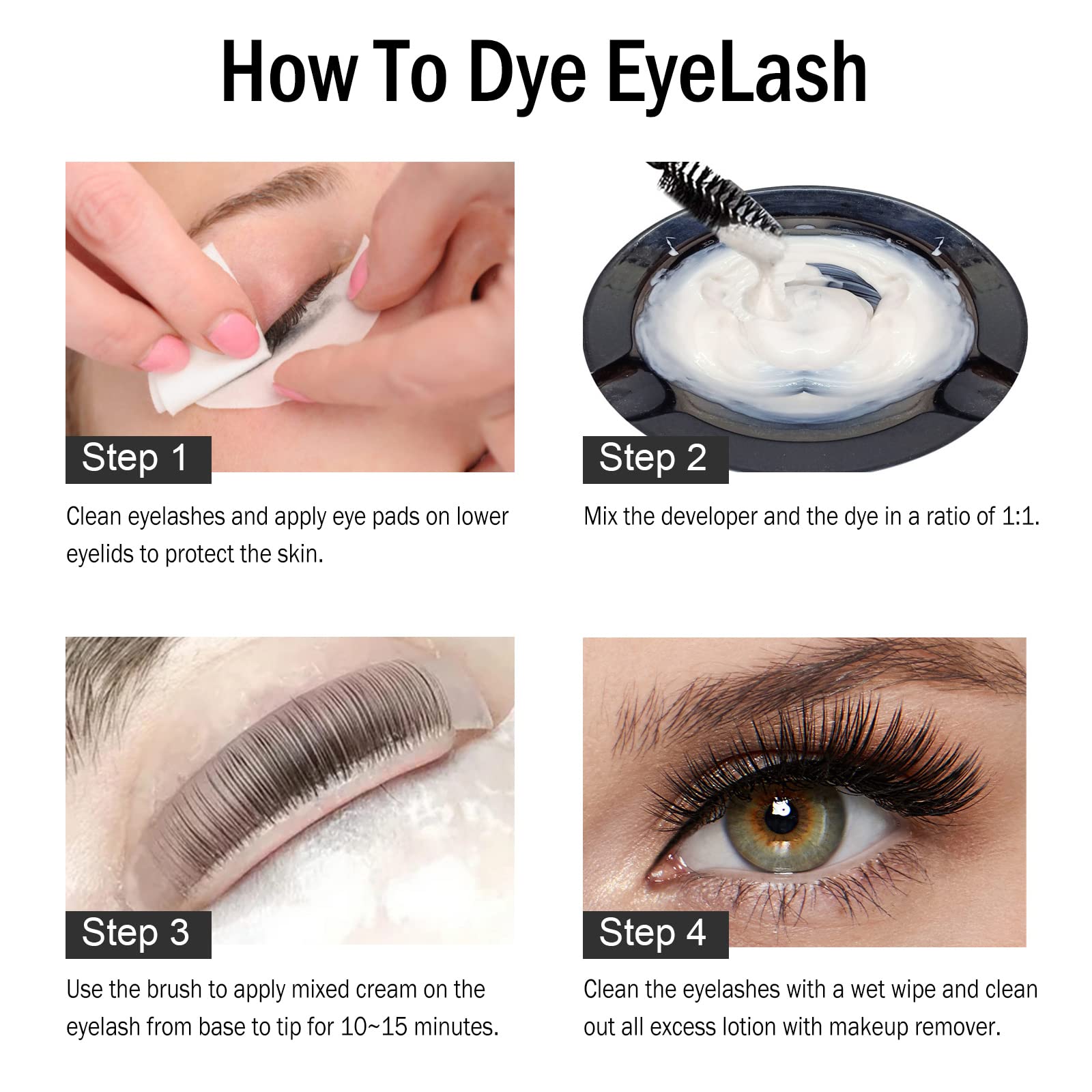Eyebrow & Eyelash Color Kit, Eyebrow Ti-ŋt & Eyelash Ti-ηt, Suitable for Salon & Home Use (Brown)