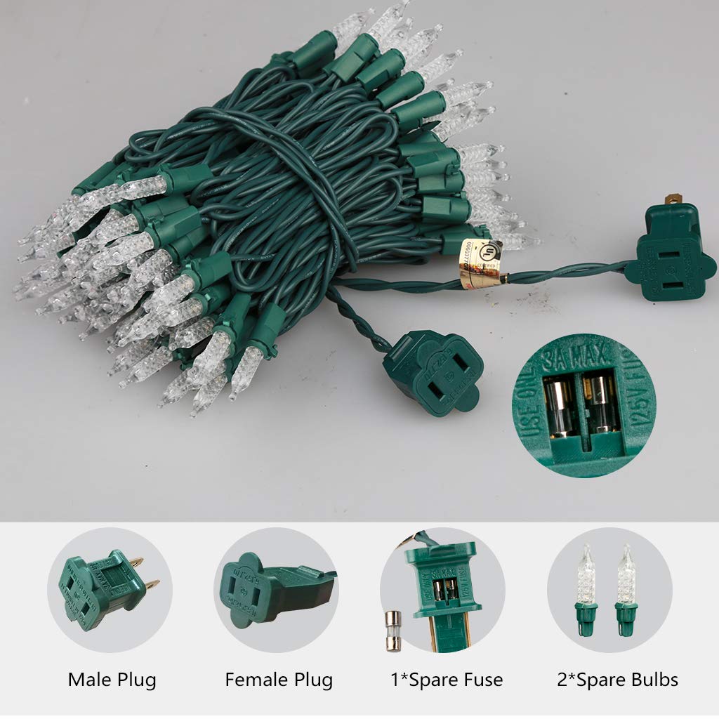 EAMBRITE 50LT C9 Christmas String Lights120V UL Certified for Patio Christmas Tree Garden Yard Indoor and Outdoor, Green Wire