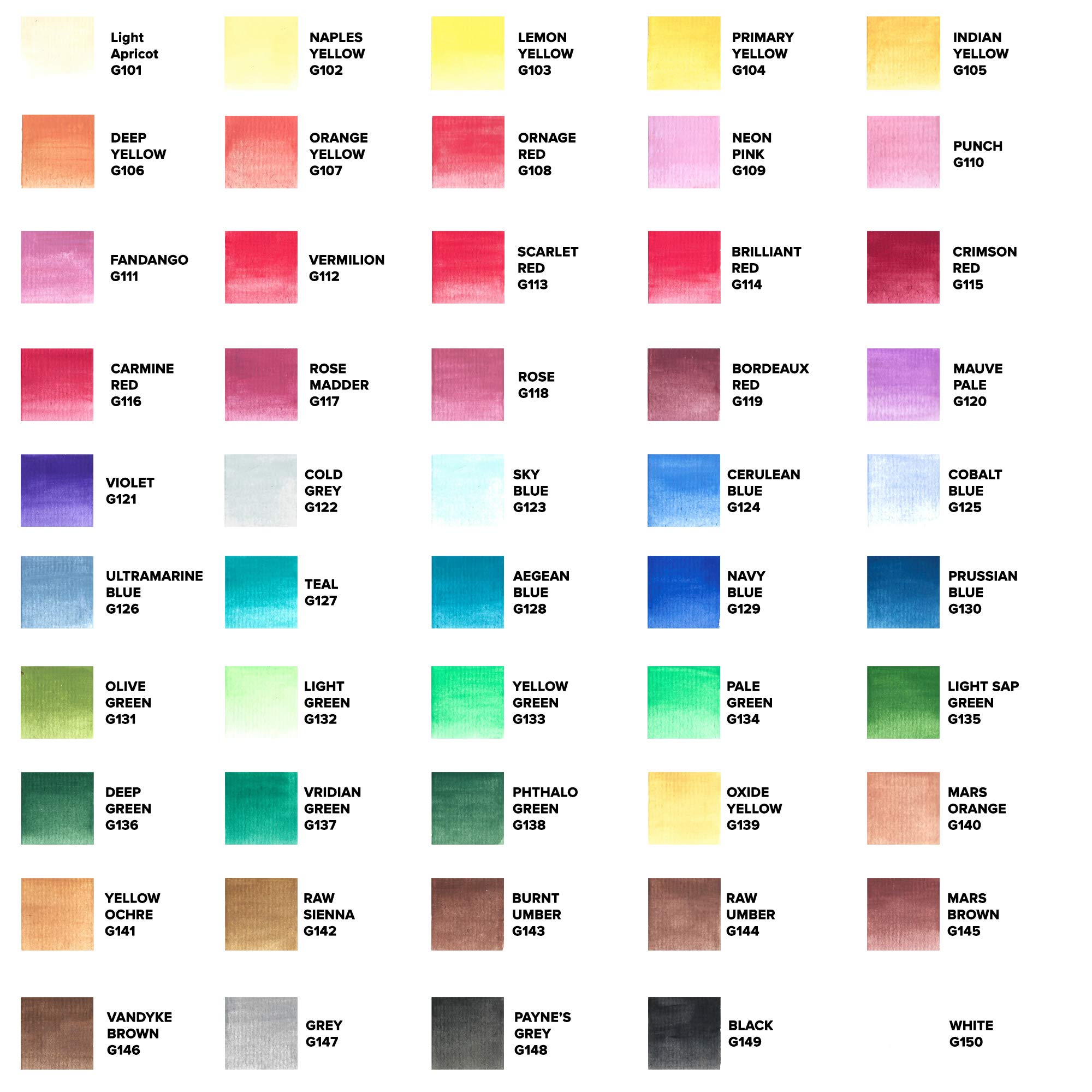 GenCrafts Gouache Paint 24 Colors 12 ml/ 0.406 oz. - Quality Non Toxic Pigment Paints for Canvas, Fabric, Crafts, and More