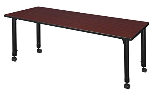 Regency Kee Height Adjustable Mobile Classroom Table, 60" x 24", Mahogany