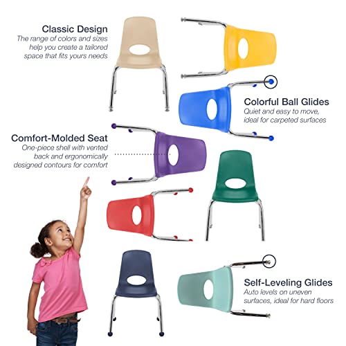 Factory Direct Partners Stack Chair, 12 inch, Black