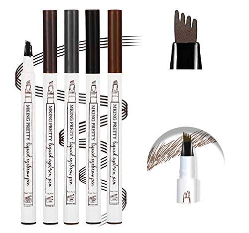 Eyebrow Pencil, Microblading Eyebrow Pen, Tattoo Eyebrow With Precision Applicator Long Lasting, Waterproof, Smudge Proof For Fuller Natural Looking Brows -4 Colors 4 Pcs