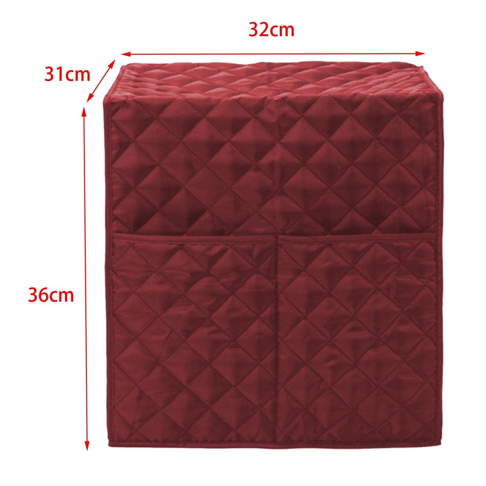 KLKCMS Coffee Machine Cover, Espresso Machine Quilted Protective Cover, Kitchen Appliance Covers, , red