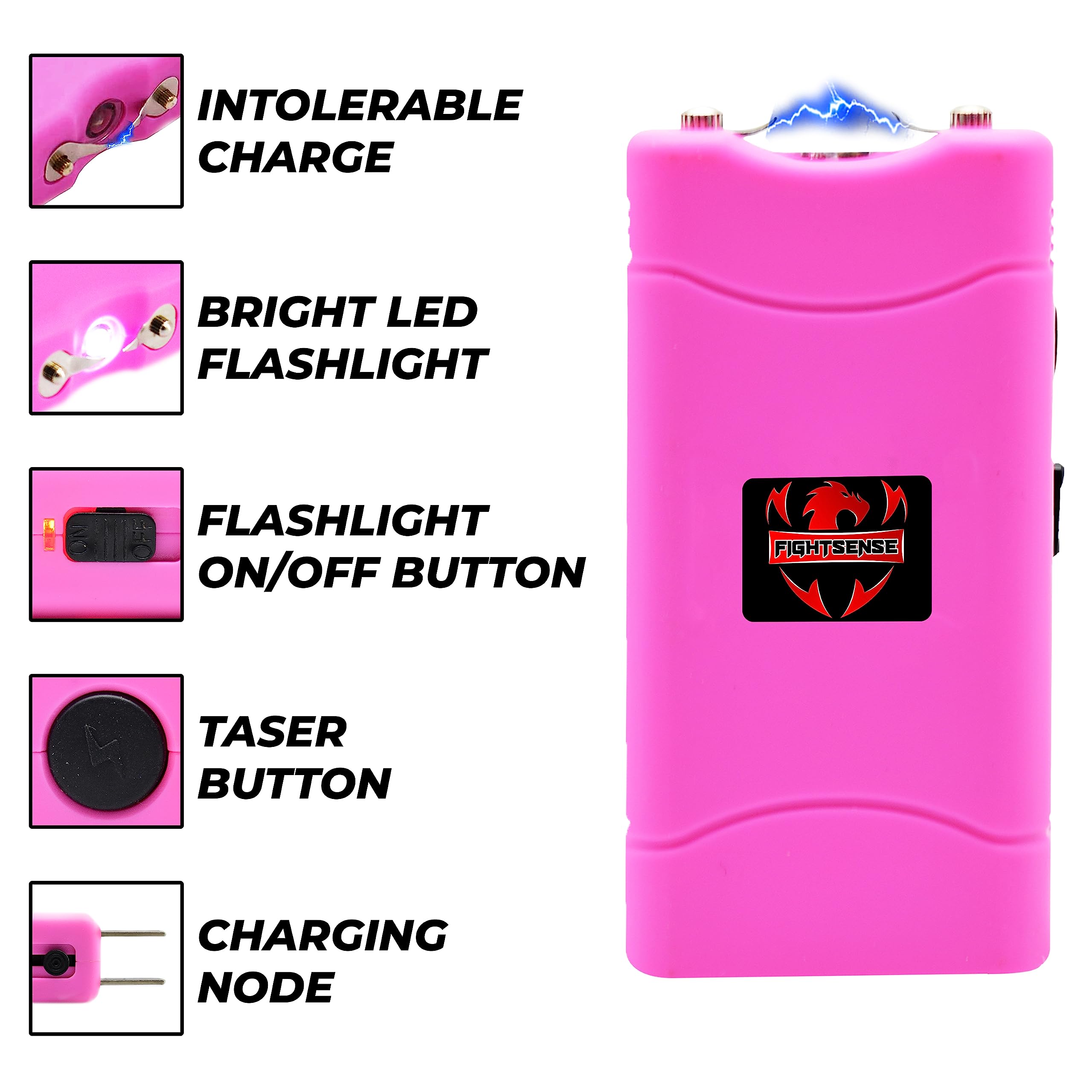 FIGHTSENSE Mini stun Gun for Women self Defense (Black)