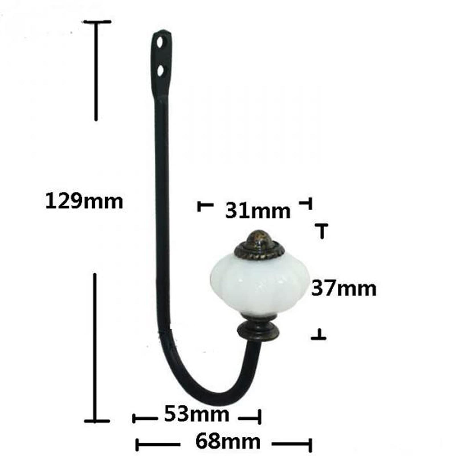 GOOFFY Door Metal Hooks for Hanging Ceramic Head Door Wall Hooks Holder Key Towel Clothes Coat Hat Hanger Hanger