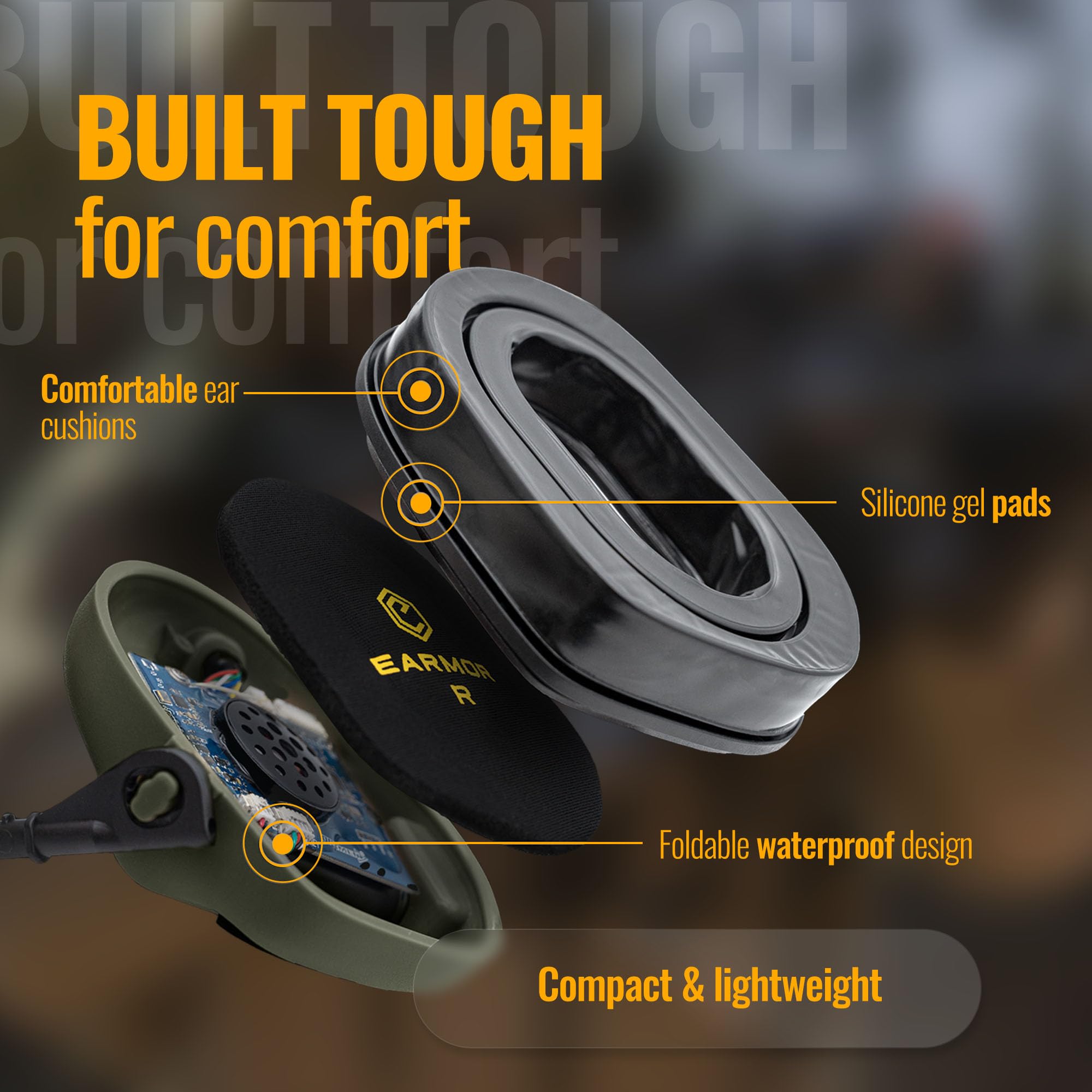 EARMOR M32 Tactical Headset Hunting & Shooting Earmuffs with Microphone, Sound Amplification, Nato TP120 Jacket, Green