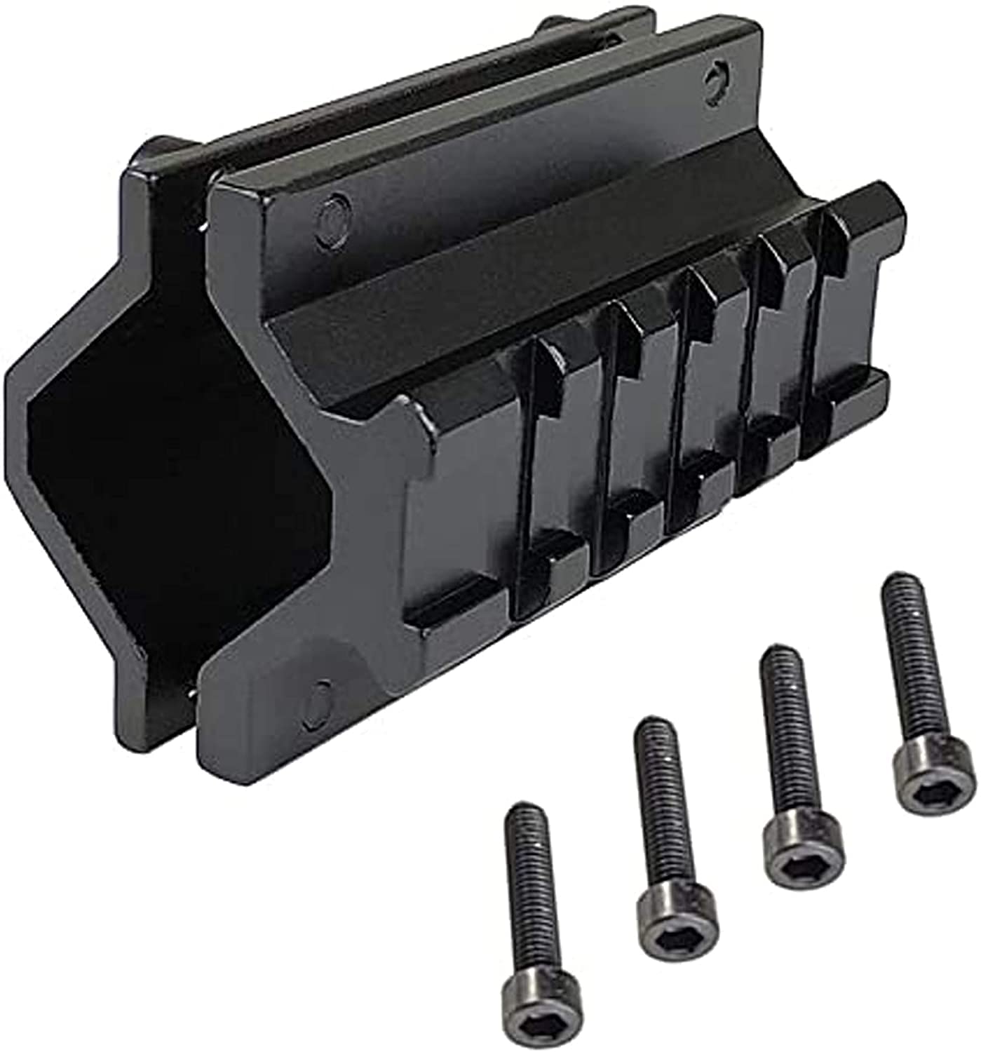Gotical Combo of 2 Items - Shotgun Single Rail Barrel Mount 5 Slots 2.5 inch Two Piece and Single Rail Two Slot Barrel Mount Weave Picatinny Weaver Barrel Mount