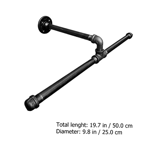 KONTONTY Hose Hanger Clothes Hanging Rod Bar industrial pipe garment rack closet rods for hanging clothes Retail Display Clothes Rod Iron Garment Bar Wardrobe iron hanger wrought iron