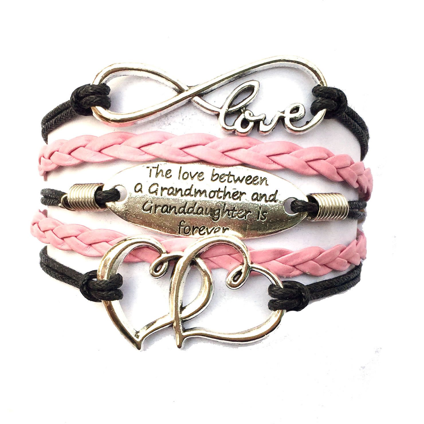 DOLON the Love Between the Grandmother and Granddaughter is Forever Bracelet Heart