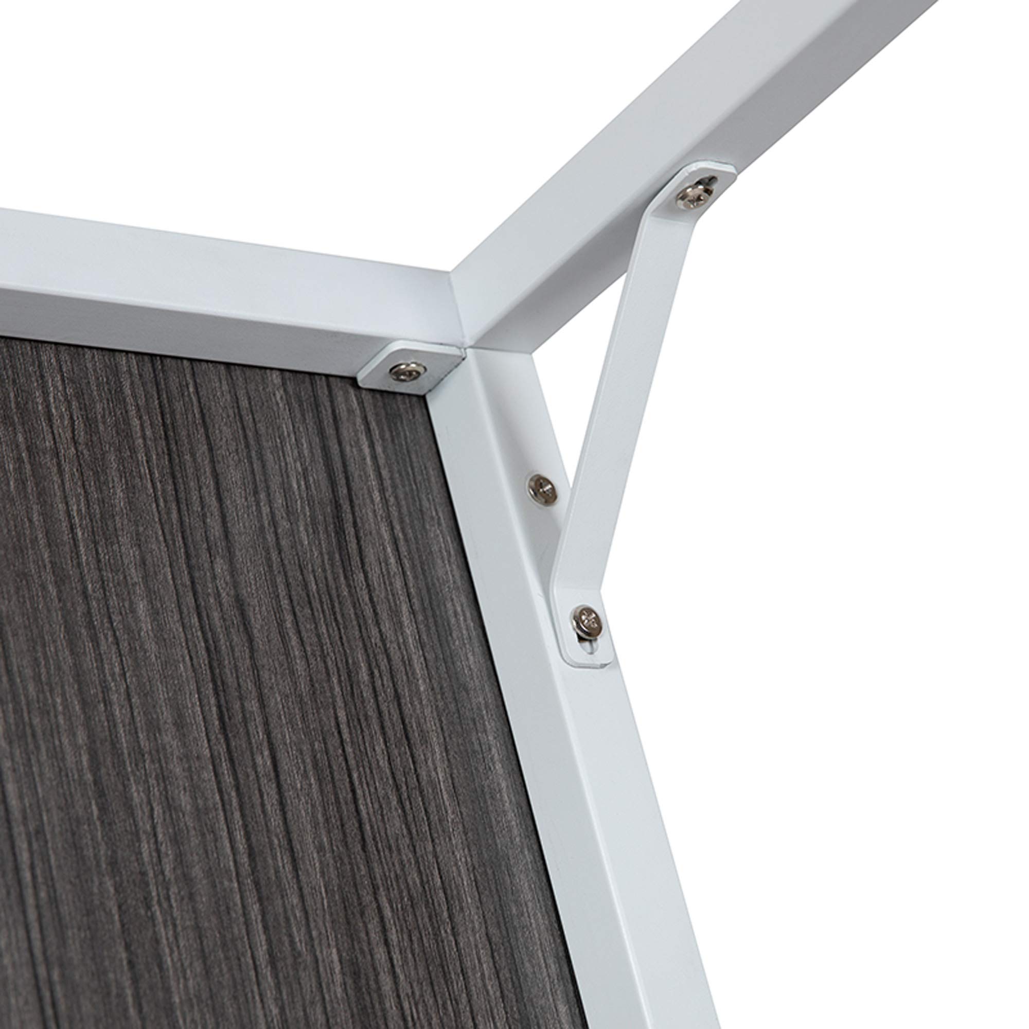 Flash Furniture Kimberly Tiverton Industrial Modern Desk-Rustic Gray/White Commercial Grade Computer Desk-47" Sturdy Home Office Desk-Writing Desk