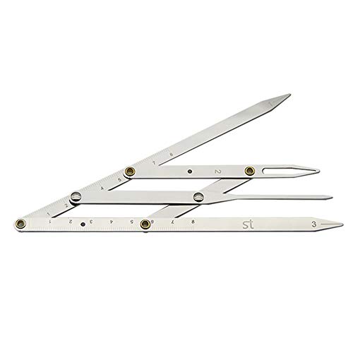 Golden Mean Calipers Stainless Steel Thrush Eyebrow Microblading Ruler Eyebrow Permanent Measure Symmetrical Tool Three-point Positioning Balance Ruler for Makeup Ratio Measure Fibonacci Gauge Tool