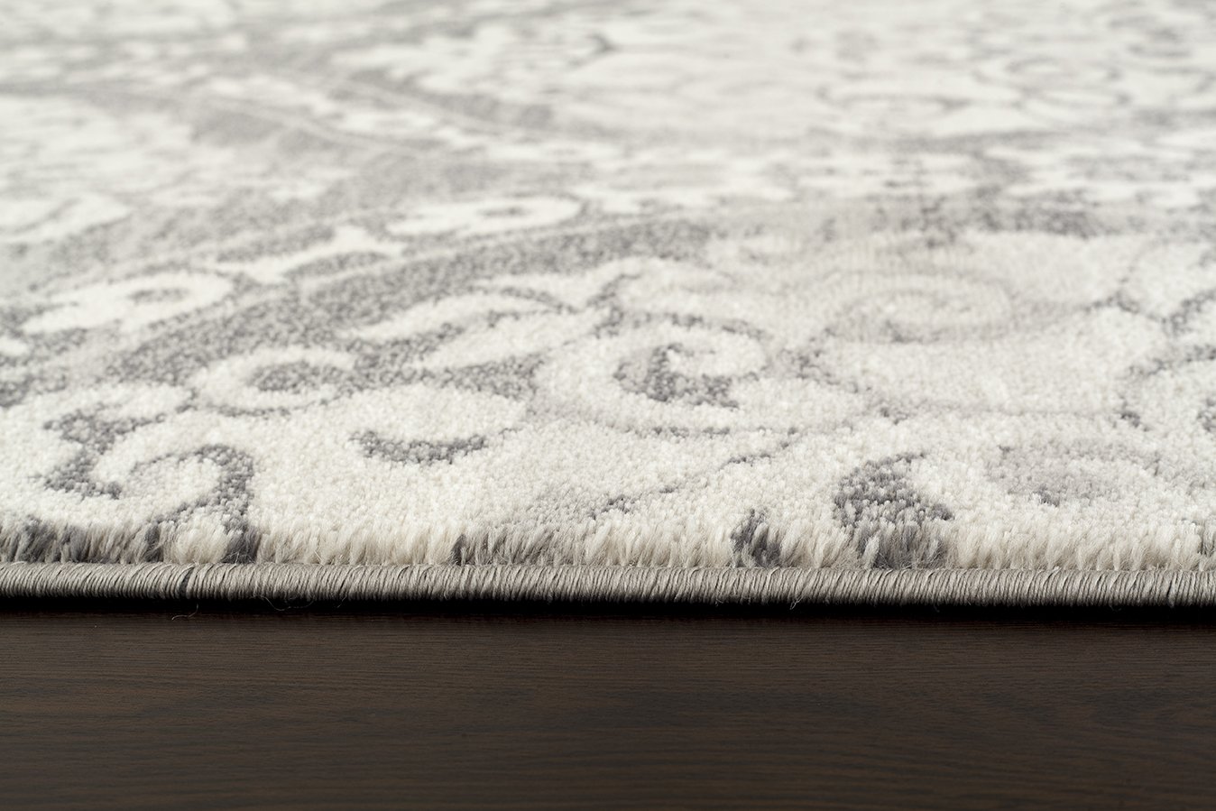Transitional Floral Damask Area Rug 5' x 7' Gray