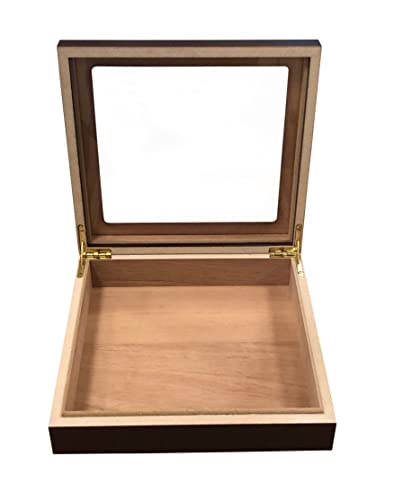 Prestige Import Group - The Chateau Glasstop Small Cigar Humidor - Capacity: 20 Cigars - Color: Cherry