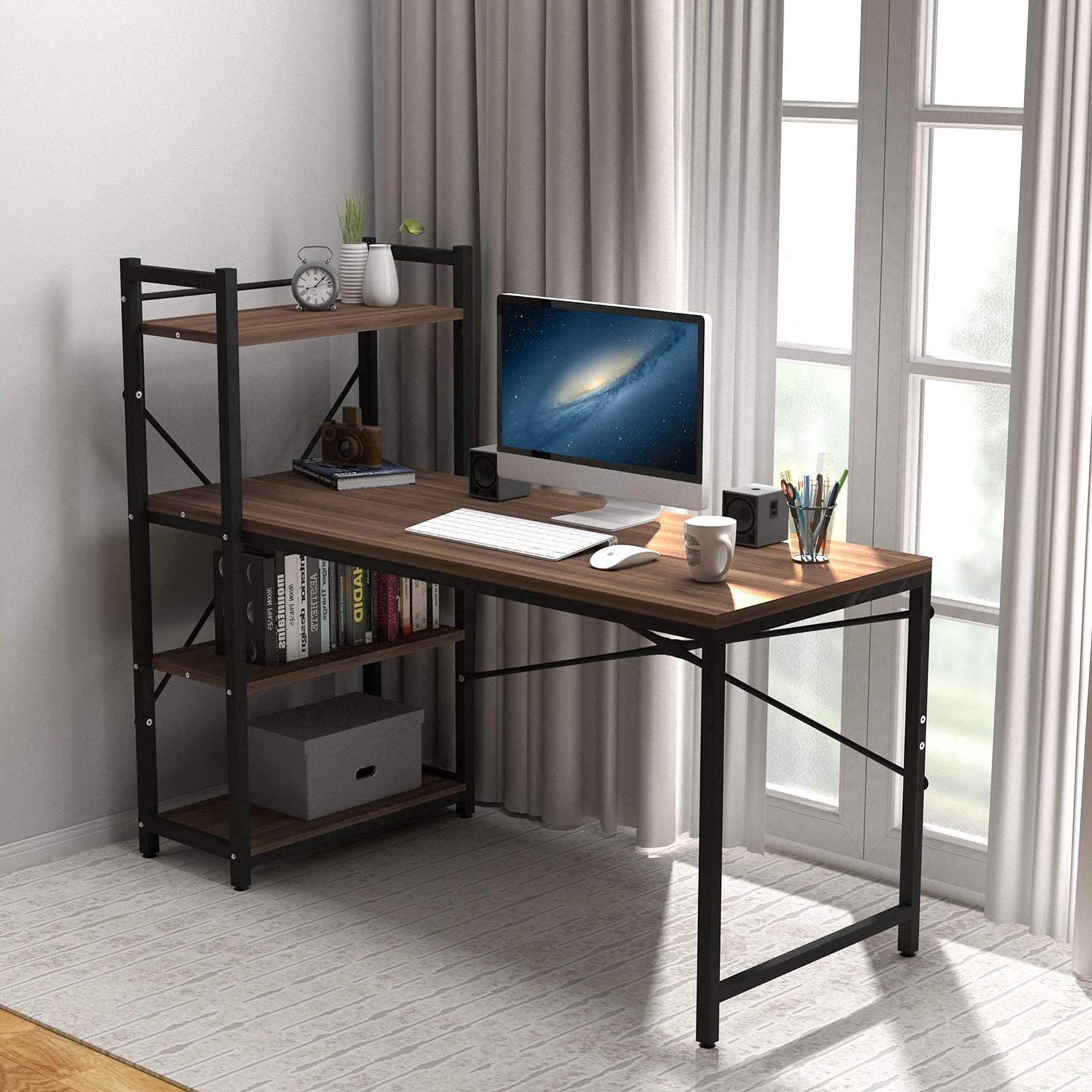 Dprodo R609002 Computer Desk, Walnut