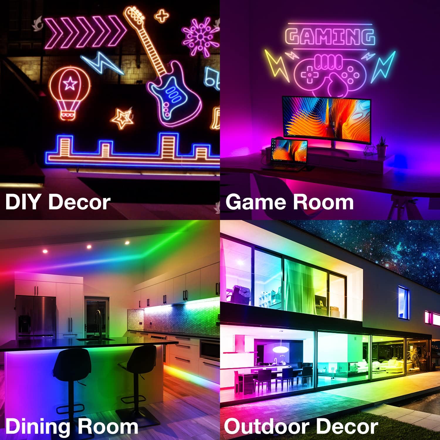 DAYBETTER Smart Led Lights 65.6ft, App Controlled Led Strip Lights Kits with 24 Keys Remote, Timer Schedule Led Lights Strip, Color Changing Led Lights for Bedroom Party Kitchen