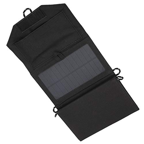 DEEBOW USB Solar Panel Folding Portable Solar Charger Panel Solar Charger for Phone Charging for Solar Garden Light (Black)