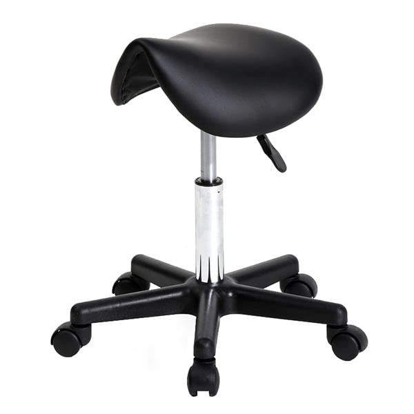 LLAMN Bar Stool Saddle Stool Plastic Flat Feet Rotation Bar Stool Black Spa Tattoo Massage Salon Furniture