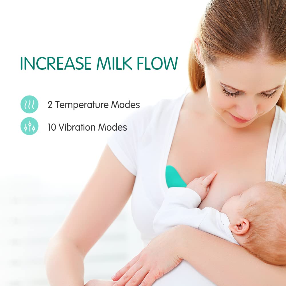HORIGEN 2-in-1 Breast Massager for Breast Feeding Lactation Massager with Heat and Vibration, Breast Massager for Clogged Ducts, Breast Engorgement Relief, Improving Milk Flow