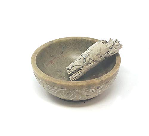 vrinda Soapstone Scrying/Smudge Bowl