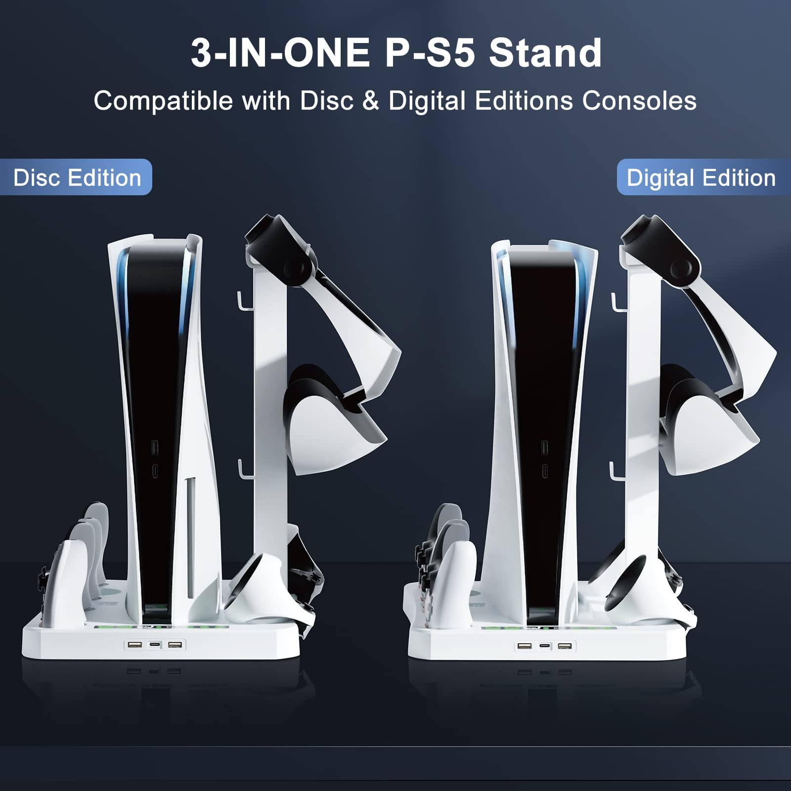 HAPAW PS VR2 Sense Charging Station, Ergonomic, Unisex, Portable Electronic Device Stand, Compatible with Headphones