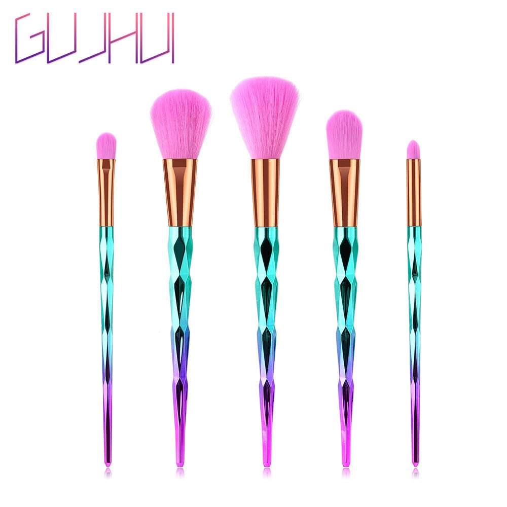 Gothic Vanity Sets Makeup Brush Foundation 5PCS Eyeshadow Wooden Tools Eyebrow Brush Cosmetic Brush Makeup Brush Case