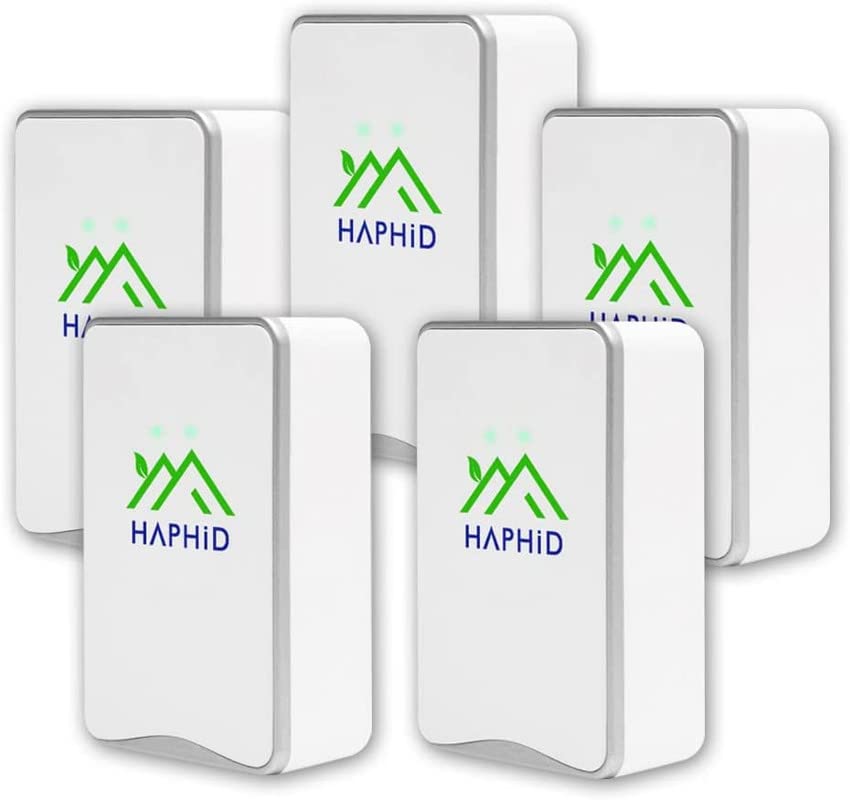HAPHID Ionizer Air Purifier/Plug In Air Purifier Ion Generator with Highest Output - Up to 32 Million Anions/Sec,Portable Filterless&Ion Air Purifier for Purify: Odors,Pets Smell Etc (5-Pack)