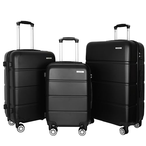 SAS Travel Noon East Luggage Sets, Set of 3 pieces of Suitcases With Wheels, Traveling Essentials, Spinner Wheels, Lock, Hard Case, With Carry On Luggage and Large Suitcase Included, Travel Must Haves