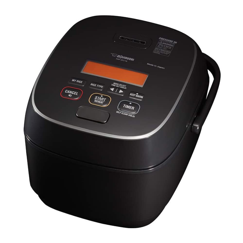 Zojirushi NW-JEC18BA Pressure Induction Heating, Rice Cooker and Warmer, 10-Cup Bundle with Rice Washing Bowl, Spatula, and 12 Piece Knife Set (4 Items)