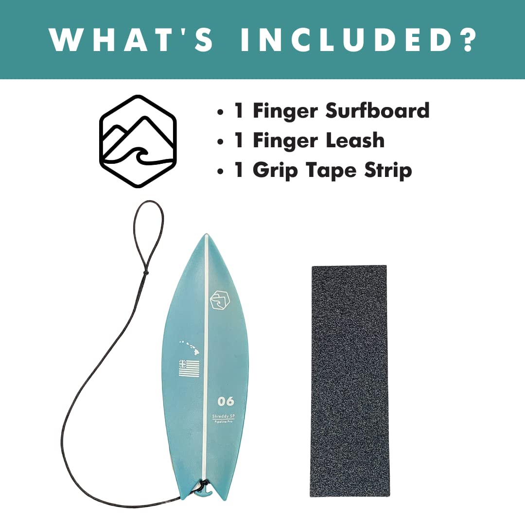 Hawker & Watts Shred Haus Finger Surfboard | Toy Finger Surf Board | Surf The Wind | Mini Surfboard for Kids Teens Adults | Surf
