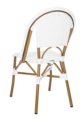 Safavieh Home Collection Hooper Indoor-Outdoor Stacking Side Chairs | Black & White | Set of 2