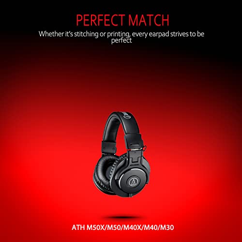 Krone Kalpasmos Audio Technica ATH-M50X Replacement Earpads, Audio Technica Headphone Pads Fit ATH M50 M50s M50BT M40X M40 M35 M30, Pads for ATH M-Series, Soft and Thick Memory Foam, Classic Black