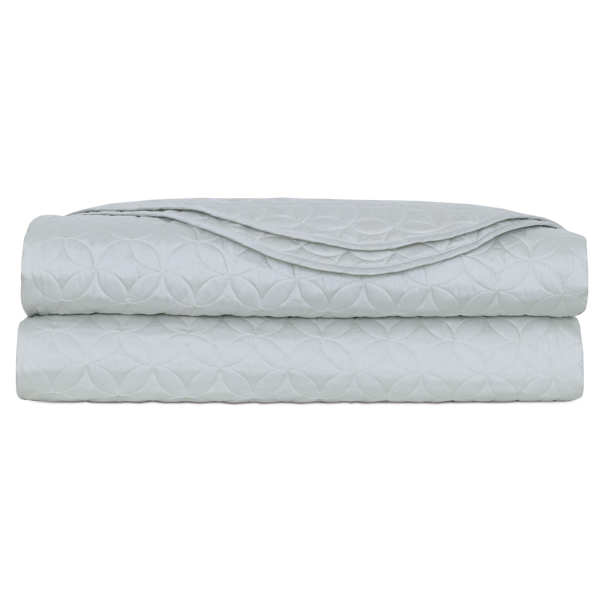 Eastern Accents Torro Luxury Geometric Queen, Silver Coverlet, King