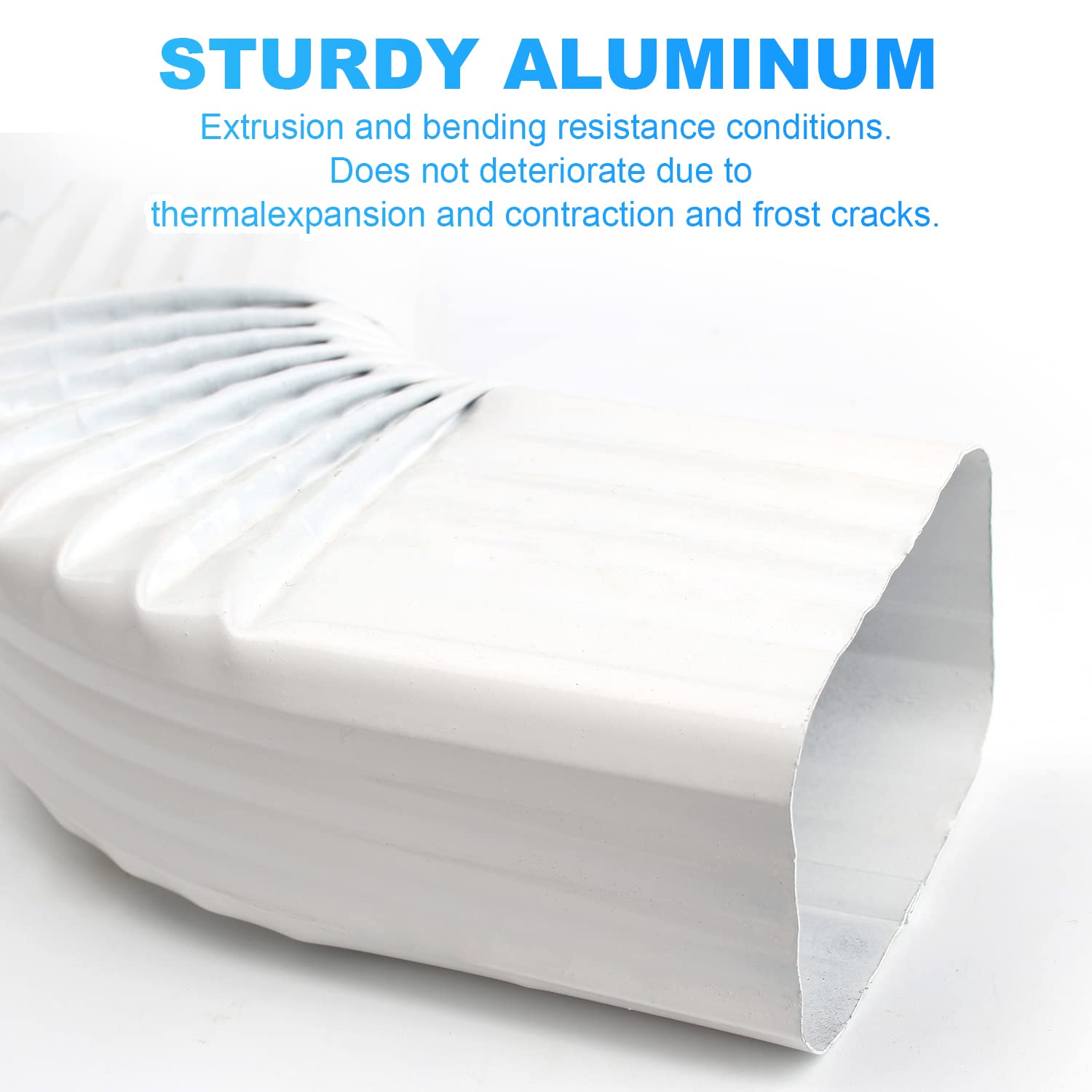 Downspout Gutter Elbow Style B 2" x 3" Angle is 75° White Aluminum 1pack