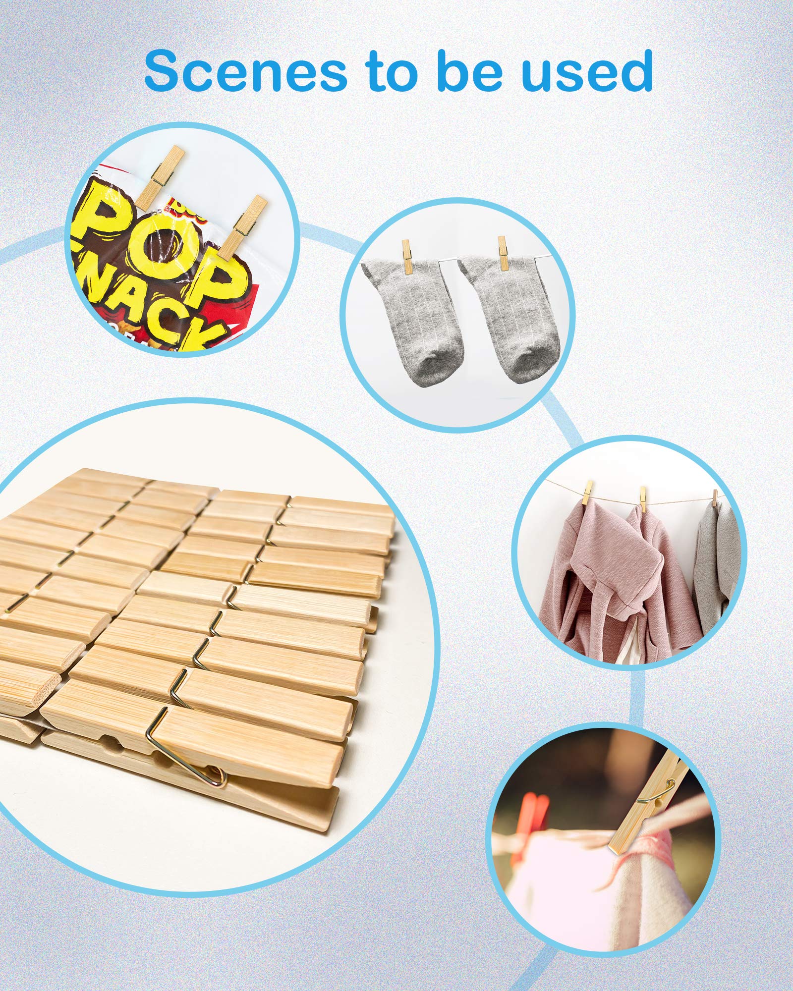 CUNCUI 20pcs Clothes pins, Wooden Clothespins, Suitable for DIY, Photo Clip, Clothespin, Grape Clip, Greenhouse Clip, Restaurant Menu.