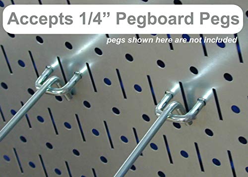 Wall Control Garage Storage Rack Lawn & Garden Tool Organization Wall Mount Organizer - Easy to Install 64" Wide Home & Garage Metal Peg Board Set (White Pegboard)