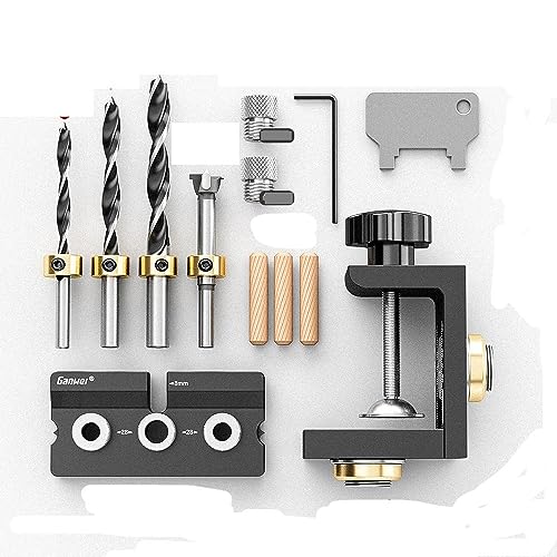 LUMIAX 3 in 1 Small Hole Punch Woodworking Doweling Jig Kit with Positioning Clip Adjustable Drilling Guide New Tools (Color : Type-C)