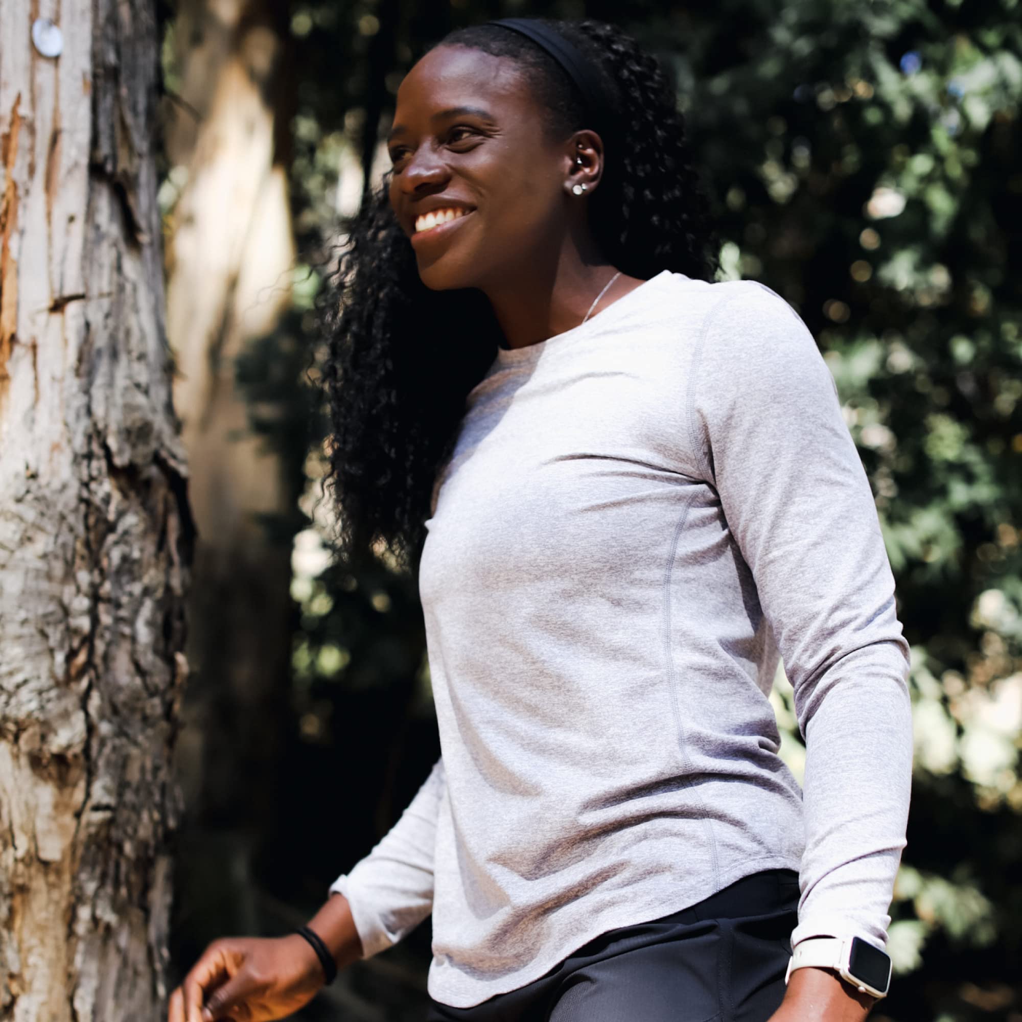 GOAL FIVE Foudy Long Sleeve Training Top for Women, Womens Performance Athletic Shirt, Ash Heather, L