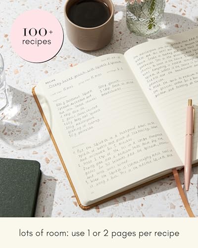 KUNITSA CO. Recipe Notebook - Keepsake Gift. Hardcover Blank Recipe Book to Write in Your Own Recipes, with Journaling Prompts about the Chef. 100 recipes (Mustard Yellow)
