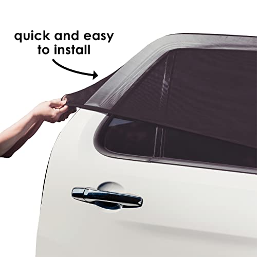 Diono Breeze 'n Shade Pack of 2 Universal Car Rear Side Window Baby Kid Pet Breathable Sun Shade Mesh Backseat, Fits Most Cars/SUVs
