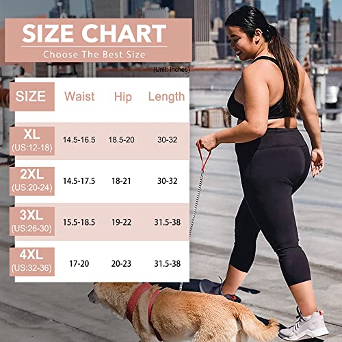 we fleece 3 Pack Plus Size Capri Leggings for Women -Stretchy X-Large-4X Tummy Control High Waist Spandex Workout Yoga Pants