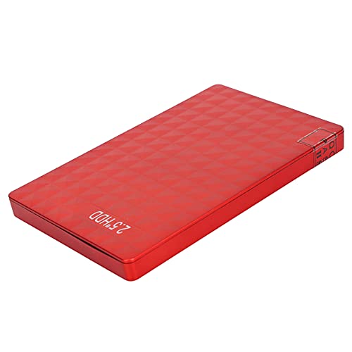 GOWENIC External Hard Drive HDD, Ultra‑Thin Portable Hard Drive SSD, Mirco USB3.0 External Hard Drive HDD Suitable for OS X/XP / Win7 / Win8 / Win10 / Linux (Red)(500GB)