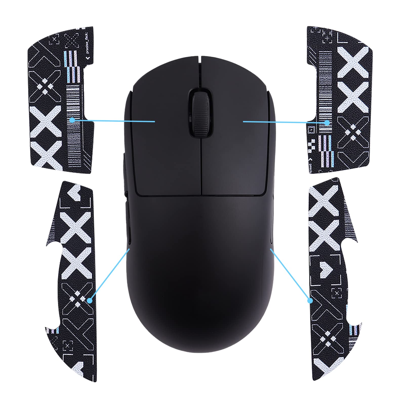 Hyekit Mouse Grip Tape for Logitech G PRO X Superlight Anti-Slip Grip Tape for Mouse - Sweat Resistant - Easy to Use Self-Adhesive Design - Pre-Cut - Professional Mice Upgrade Kit(Black)