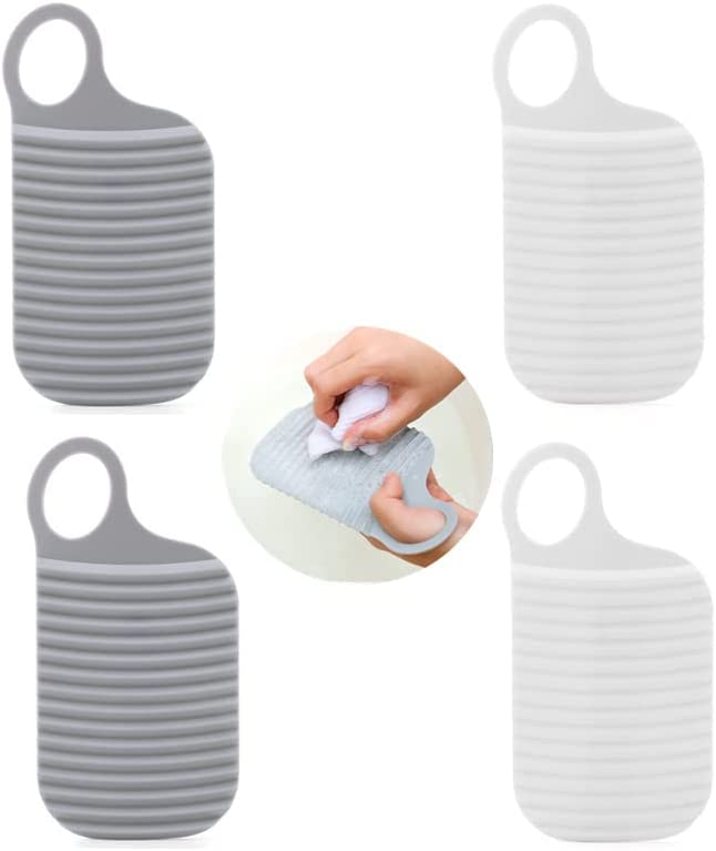Sawyst 4Pack Mini Washing Board Portable Plastic Household Washboard Reusable Washing Laundry Board for Home , Suitable for Home and Travel, Outdoor