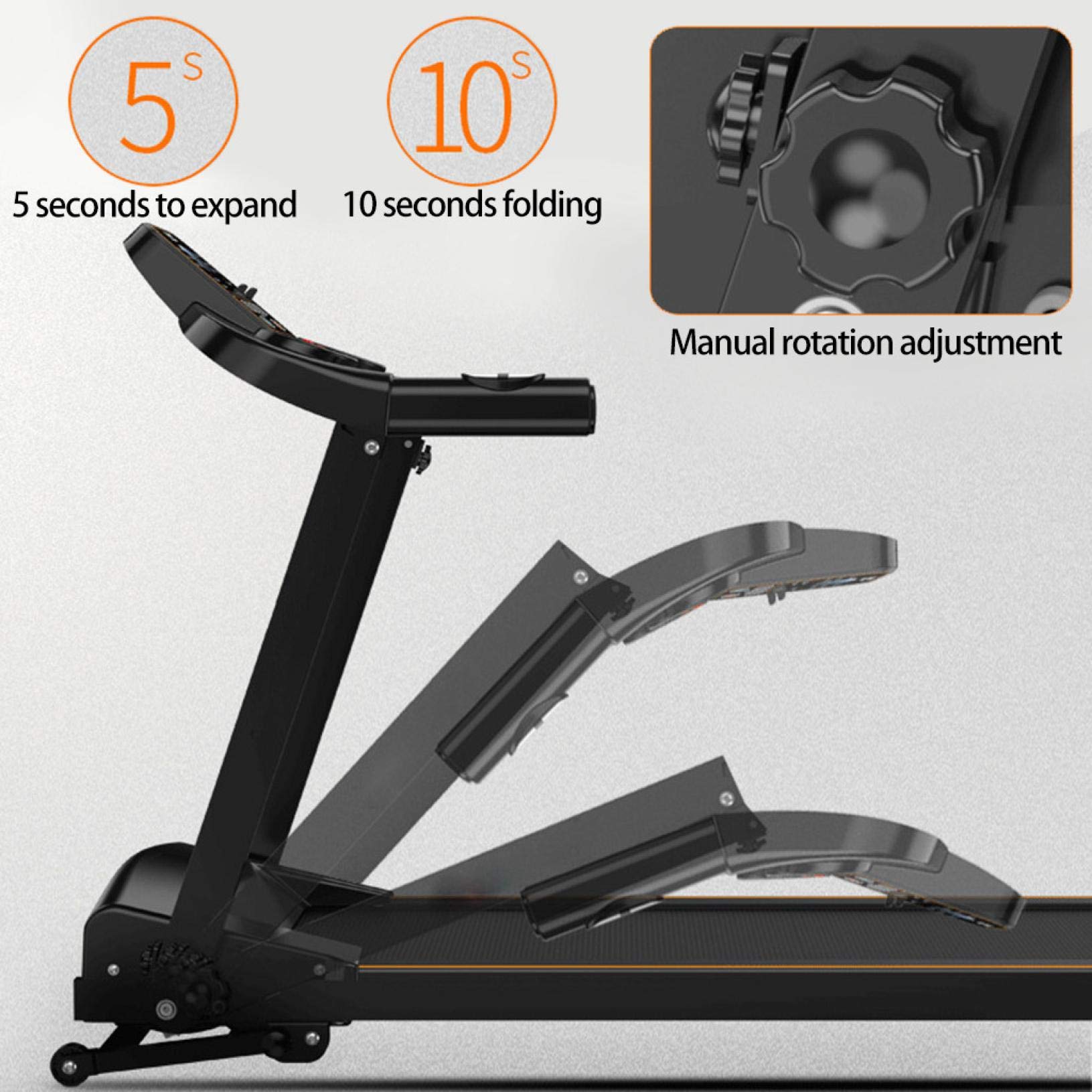Fan-Ling Multifunctional Fitness Treadmill Machine,Foldable Electric Running Machine High Power 2.0HP Treadmills with LCD Display Screen for Indoor Sport