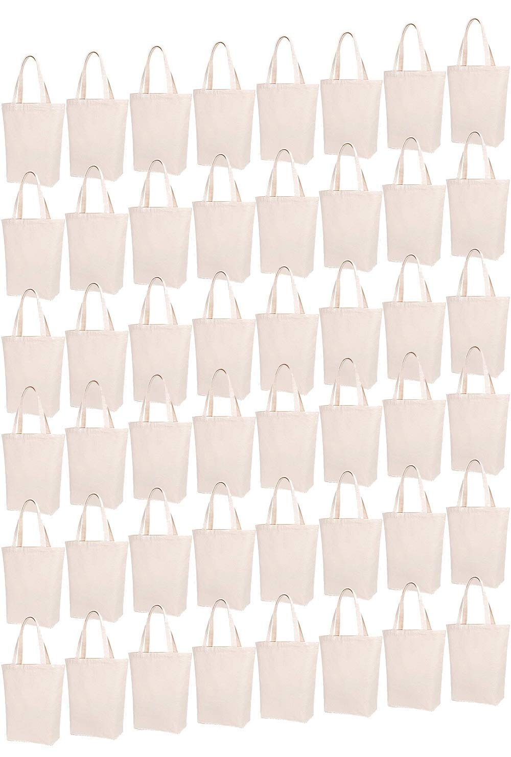 Simpli-Magic Canvas Tote Bags, 13"x15", Pack of 50, Natural