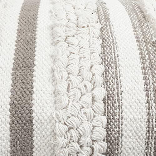 Lush Decor Bria Stripe Decorative Pillow Cover, 13" x 20", Neutral