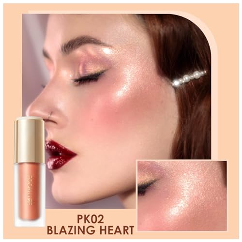 FOCALLURE Shimmer Liquid Highlighter, Smooth Cream Formula and Non-greasy Finish,Delivers a Natural Glow, Long Lasting Illuminator Highlighter Face Enhancing Makeup,Miracle Focus