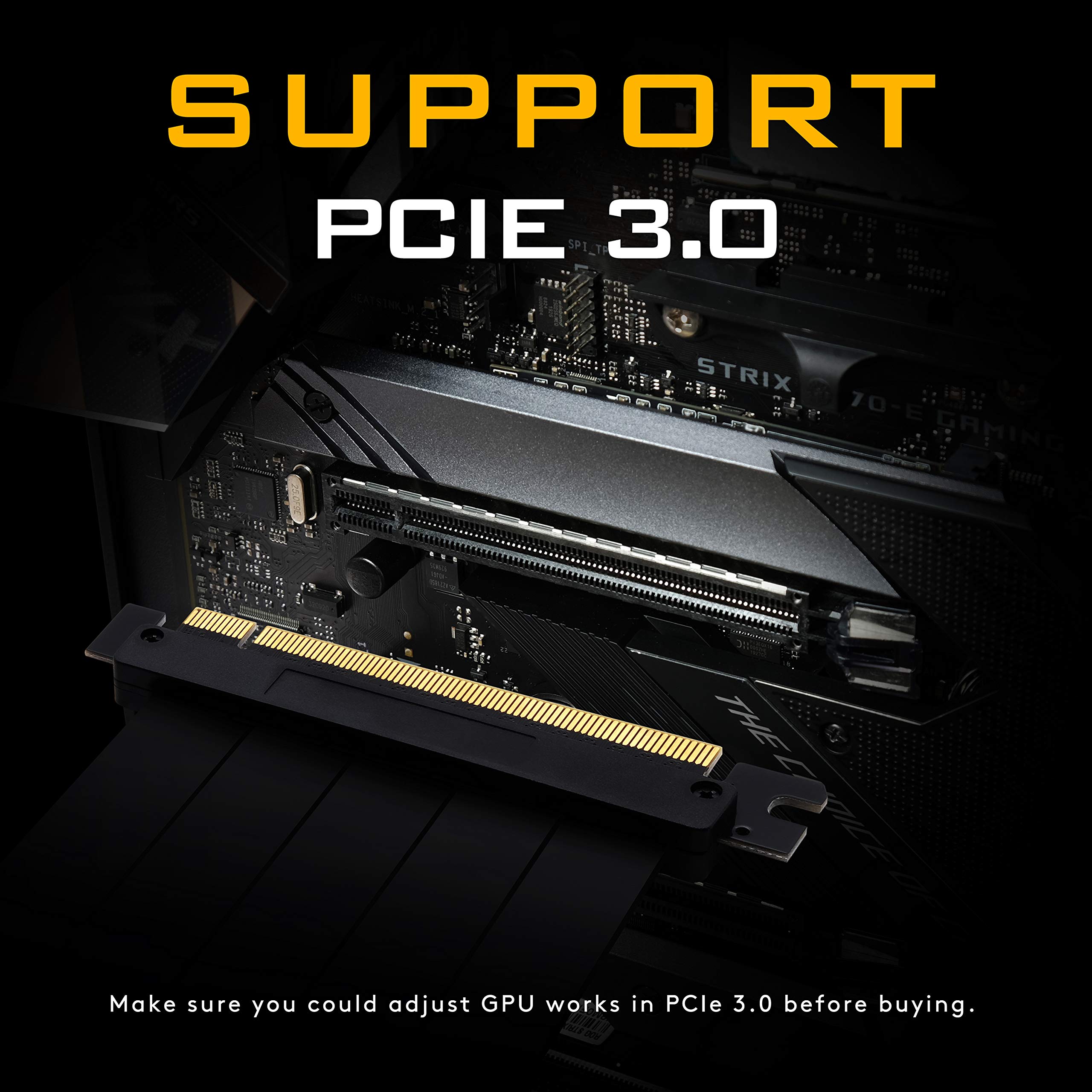 EZDIY-FAB [20cm PCIE 3.0 16x Extreme High Speed Riser Cable PCI Express Port GPU Extension Card-Straight Connector