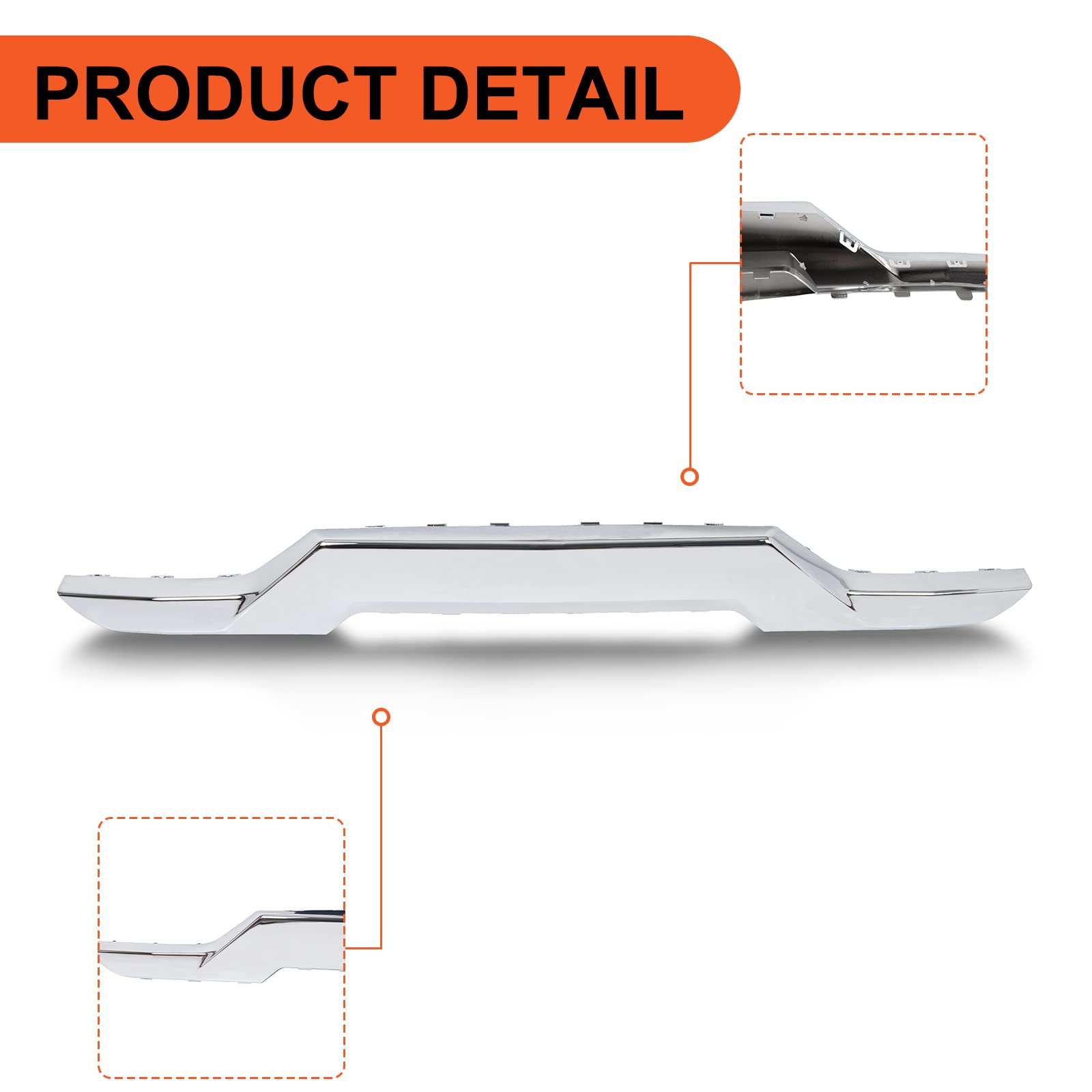 ECOTRIC Front Bumper Skid Plate Compatible with 2016-2019 Chevy Chevrolet Silverado Replacement For 23243083 GM1044128